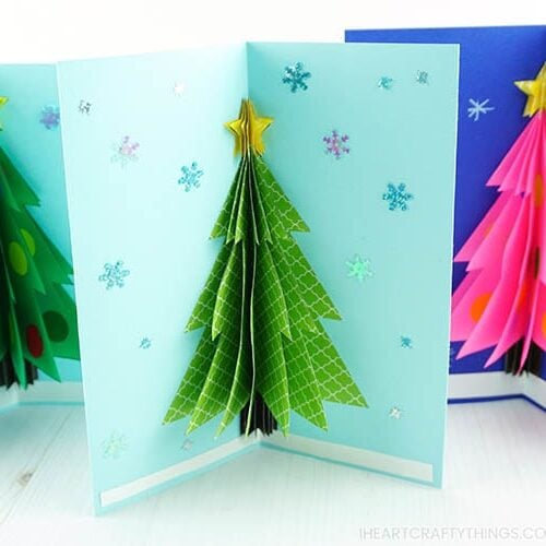 Colorful 3D Christmas Tree Craft - I Heart Crafty Things