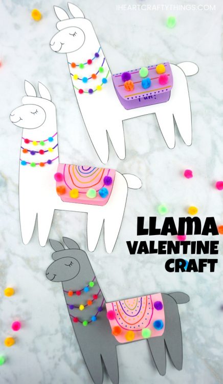 Llama Valentine Craft For Kids - I Heart Crafty Things