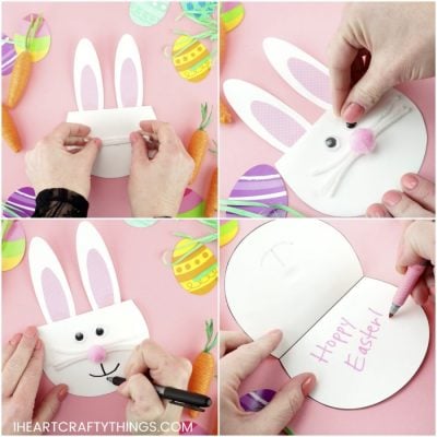 How To Make A Simple Easter Bunny Card - I Heart Crafty Things