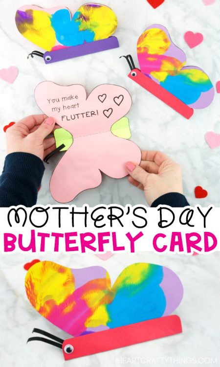 How To Make A Butterfly Card With Colorful Paint Smash Butterfly Wings ...