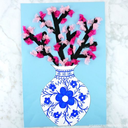 How To Make A Cherry Blossom Art Project - I Heart Crafty Things