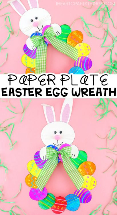 How To Make A Paper Plate Easter Egg Wreath -Easy Easter Craft For Kids ...