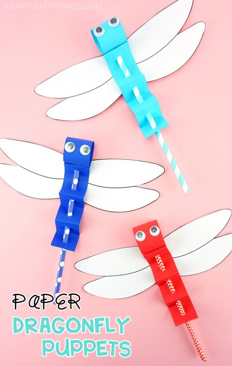Dragonfly Craft Template -Easy Paper Craft For Kids! - I Heart Crafty ...