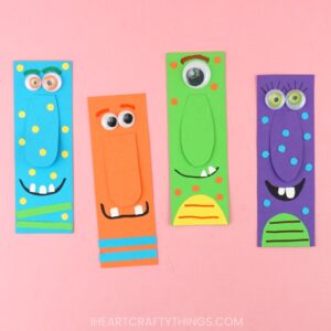 How To Make DIY Monster Bookmarks - I Heart Crafty Things