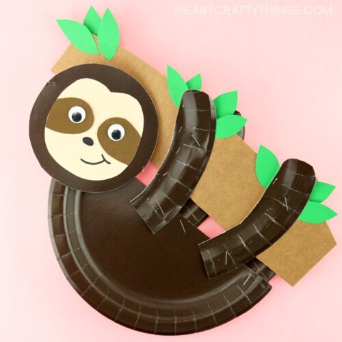 How To Make A Paper Plate Sloth Craft! - I Heart Crafty Things