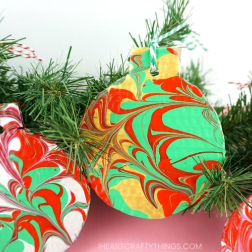Marble Christmas Ornaments - I Heart Crafty Things