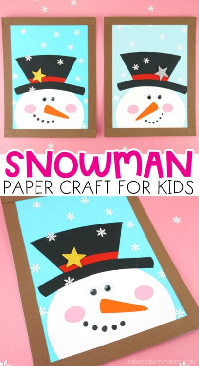 Paper Snowman Craft - I Heart Crafty Things