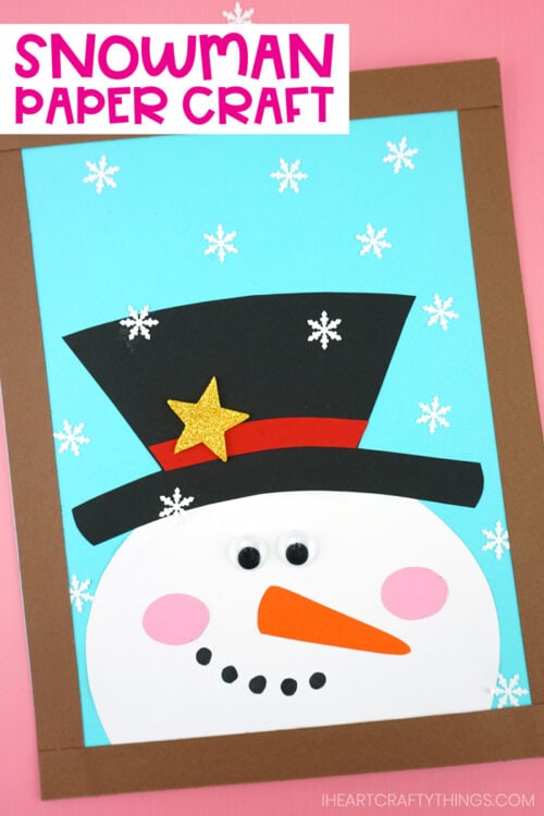 Paper Snowman Craft - I Heart Crafty Things