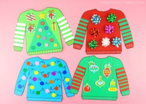 Ugly Christmas Sweater Craft - I Heart Crafty Things
