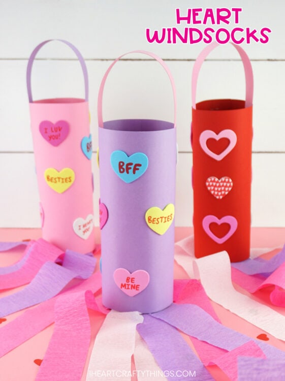Heart Windsock Valentine's Day Craft - I Heart Crafty Things