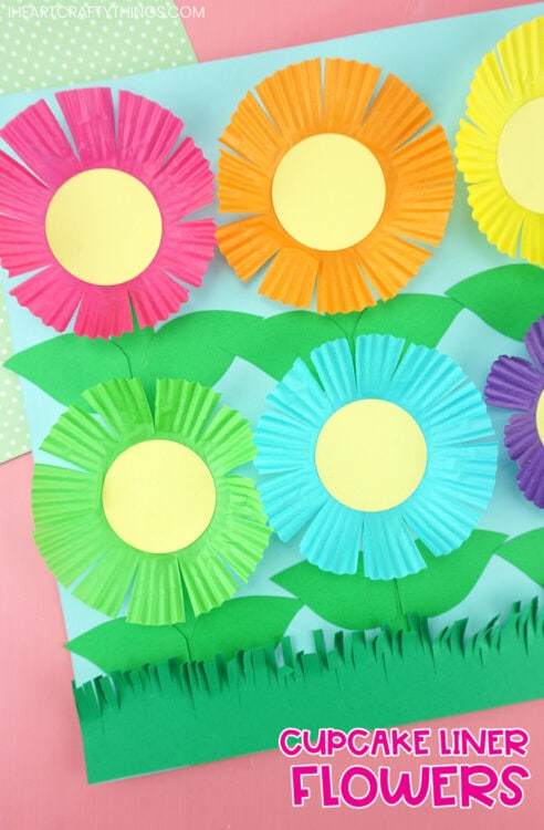 Cupcake Liner Flowers - I Heart Crafty Things