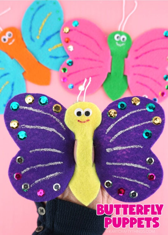 Butterfly Finger Puppet Craft - I Heart Crafty Things
