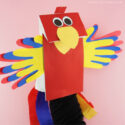 Paper Bag Parrot Puppets - I Heart Crafty Things