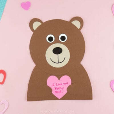 Bear Valentine Craft - I Heart Crafty Things