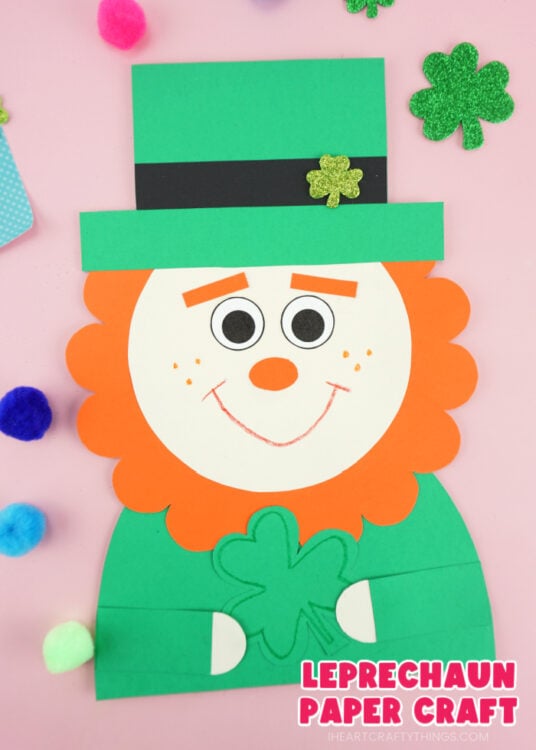 Leprechaun Paper Craft - I Heart Crafty Things