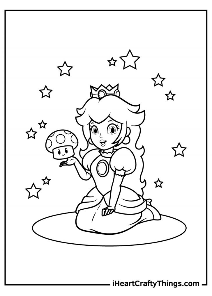 Princess Peach Coloring Pages Printable
