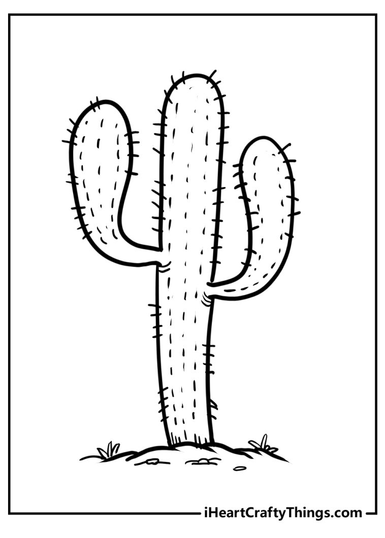 15 Cactus Coloring Pages Printable Cute Pdfs For Free