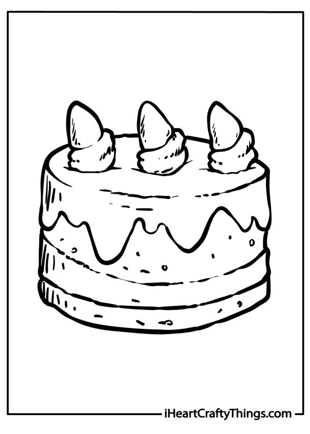 Cake Coloring Pages (100% Free Printables)