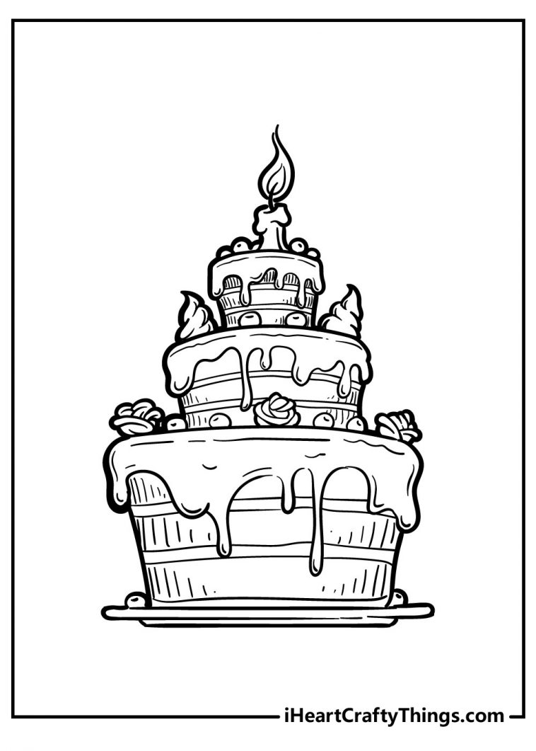 Cake Coloring Pages (100% Free Printables)