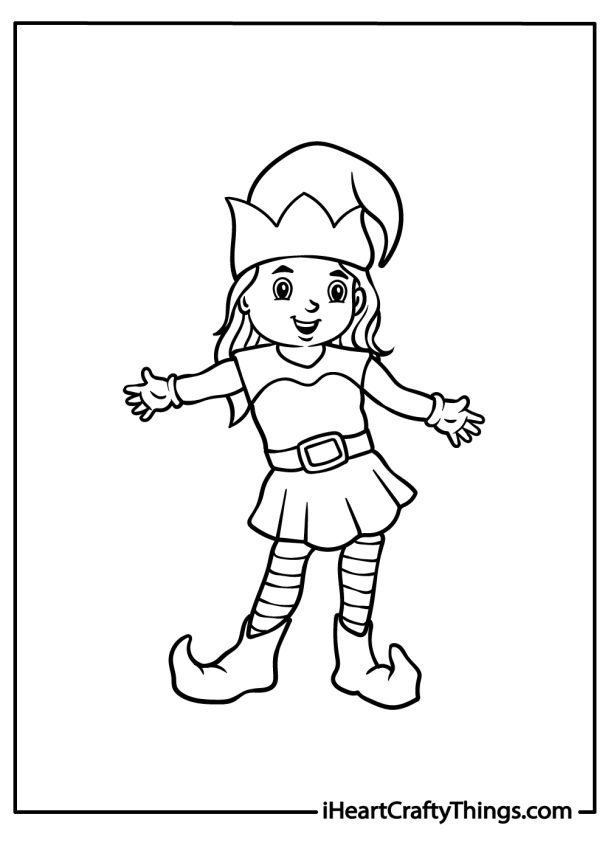 35 Christmas Elves Coloring Pages (Free Printables For Kids)