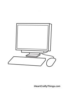 Computer Drawing - How To Draw A Computer Step By Step