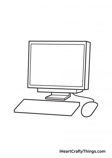 Computer Drawing - How To Draw A Computer Step By Step