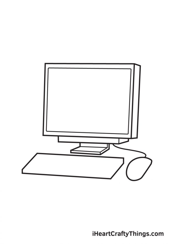 Computer Drawing - How To Draw A Computer Step By Step
