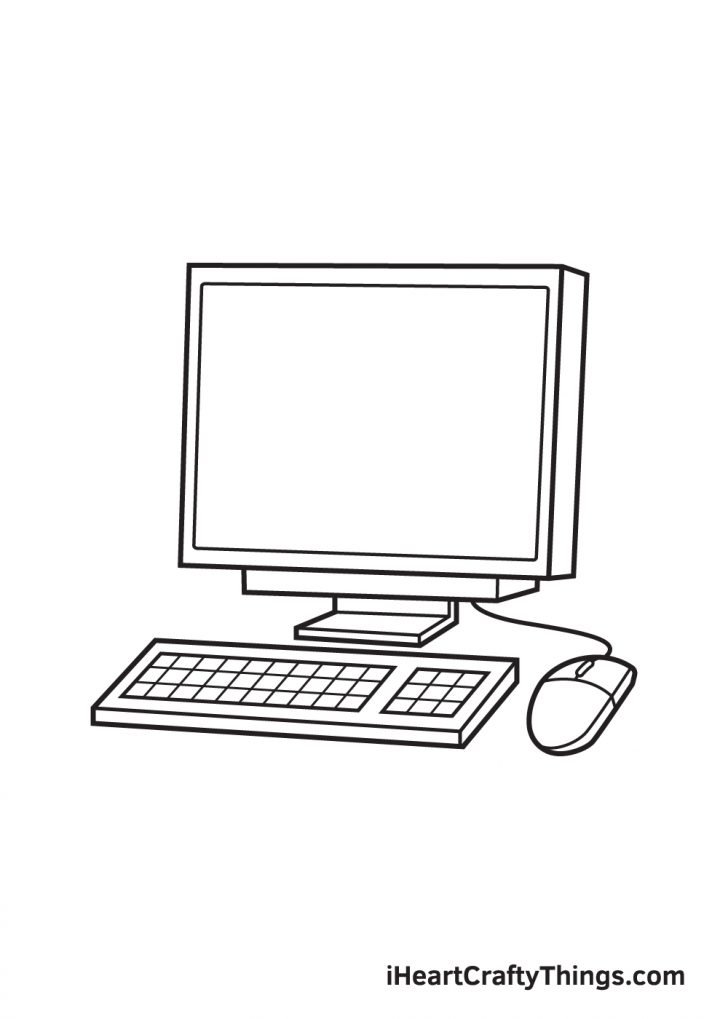 Computer Drawing - How To Draw A Computer Step By Step