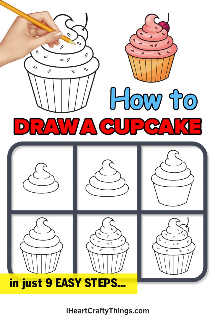 How To Draw A Cupcake: Easy Step By Step Cupcake Drawing