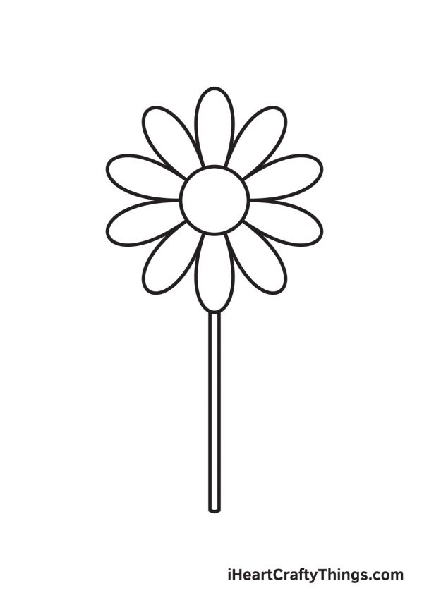 Daisy Drawing - How To Draw A Daisy Step By Step