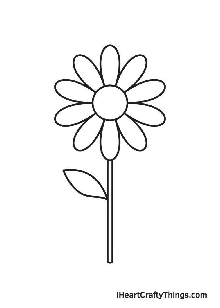 Daisy Drawing - How To Draw A Daisy Step By Step