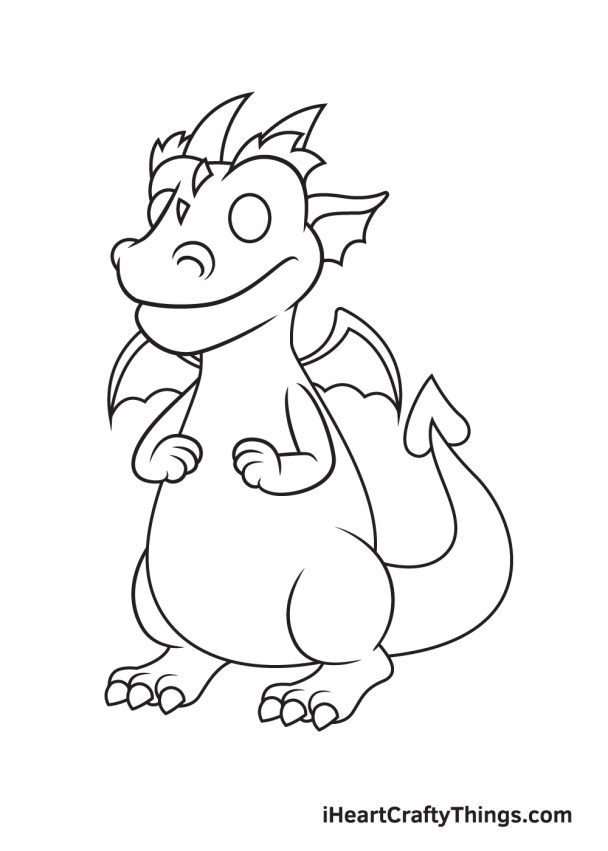 Dragon Drawing - How To Draw A Dragon Step By Step