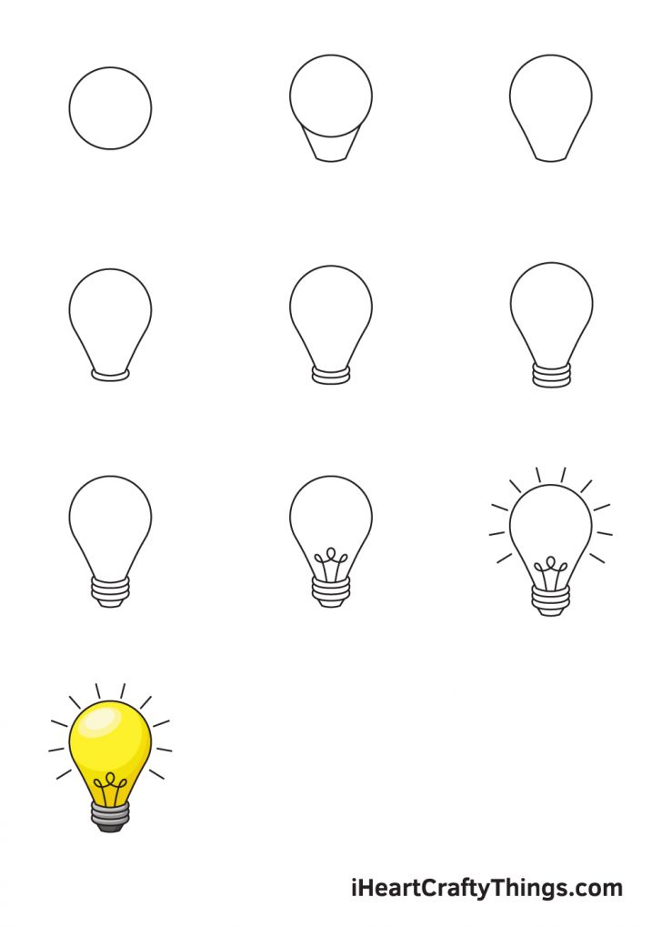 Light Bulb Drawing — How To Draw A Light Bulb Step By Step