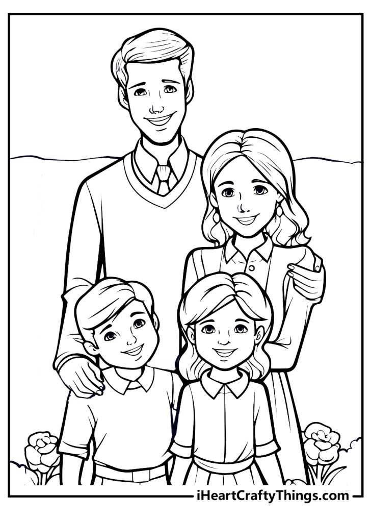 25 Easy Family Coloring Pages (100% Free PDF Printables)