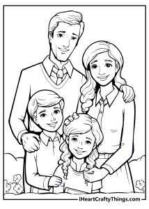 25 Easy Family Coloring Pages (100% Free PDF Printables)