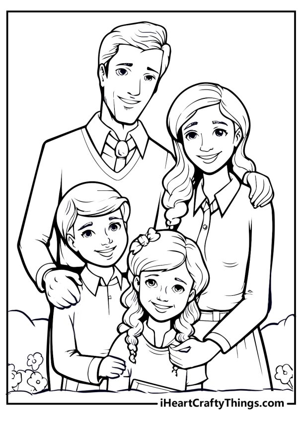 25 Easy Family Coloring Pages (100% Free PDF Printables)