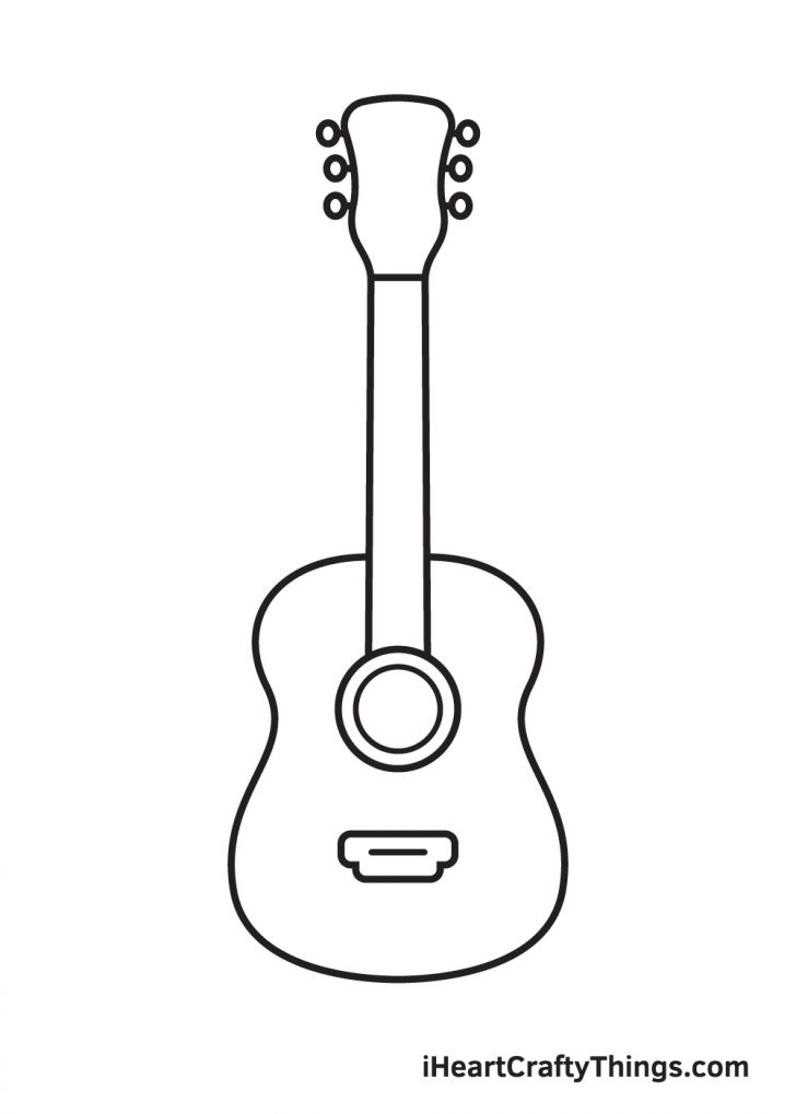 Guitar Drawing - How To Draw A Guitar Step By Step