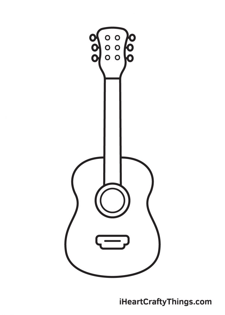 Guitar Drawing - How To Draw A Guitar Step By Step