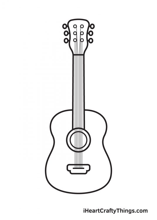Guitar Drawing - How To Draw A Guitar Step By Step
