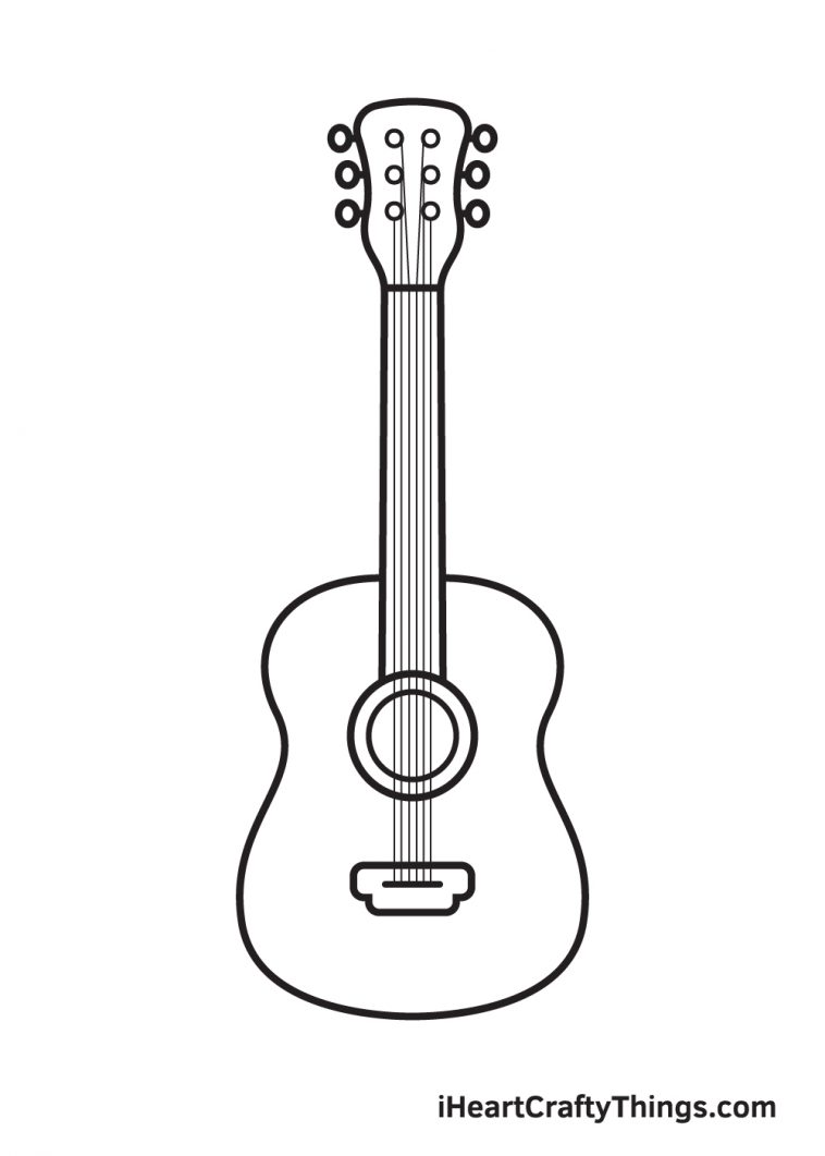 Guitar Drawing - How To Draw A Guitar Step By Step