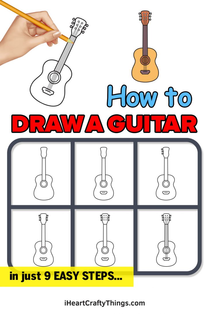 Guitar Drawing - How To Draw A Guitar Step By Step