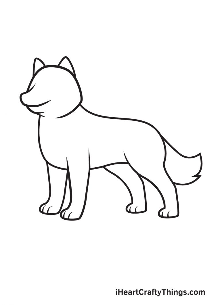 Husky Drawing - How To Draw A Husky Step By Step