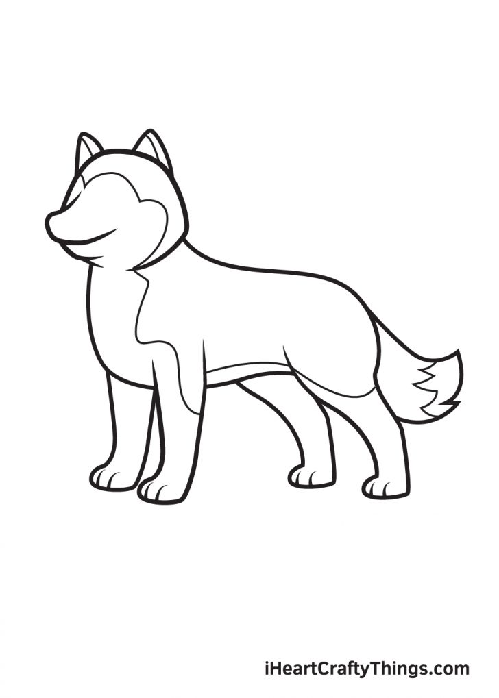 Husky Drawing - How To Draw A Husky Step By Step