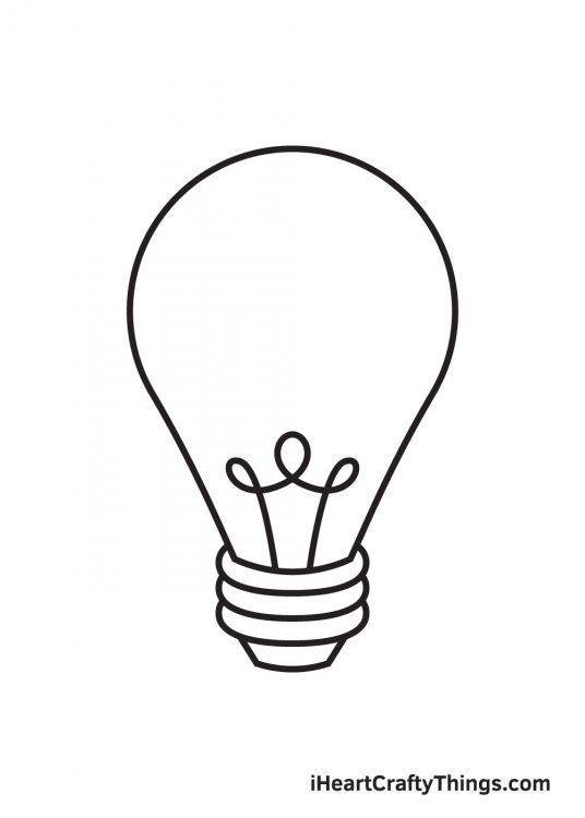 Light Bulb Drawing — How To Draw A Light Bulb Step By Step