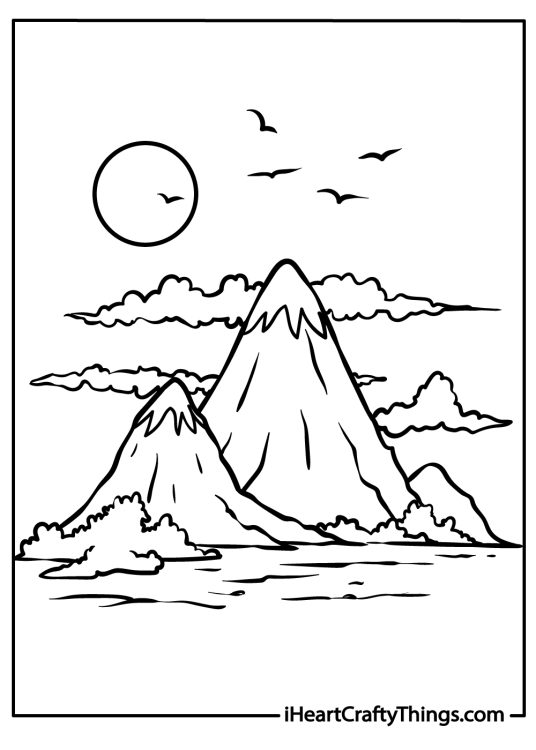 15 Mountains Coloring Pages (100% Free Printables)