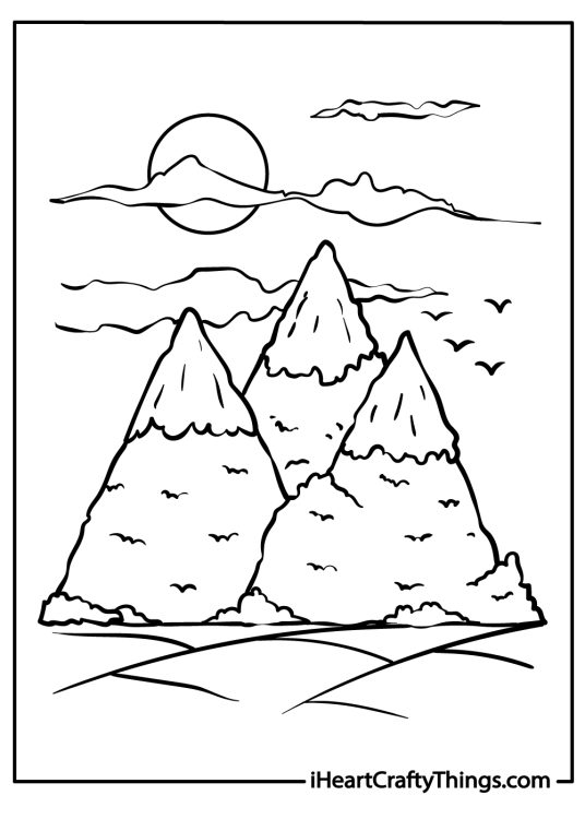 15 Mountains Coloring Pages (100% Free Printables)
