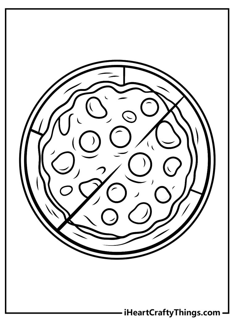 15 Pizza Coloring Pages (Printable Cute Free PDF Sheets)