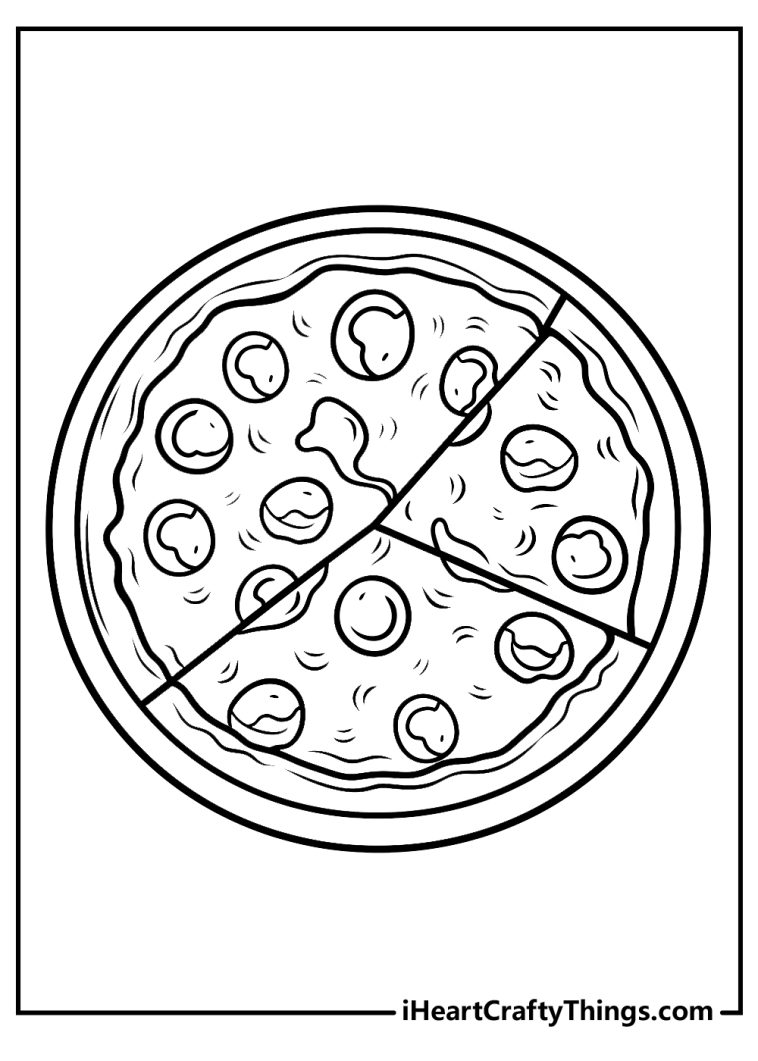 15 Pizza Coloring Pages (Printable Cute Free PDF Sheets)