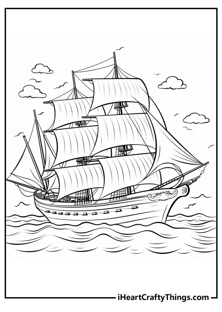 15 Ships And Boats Coloring Pages (100% Free Printables)