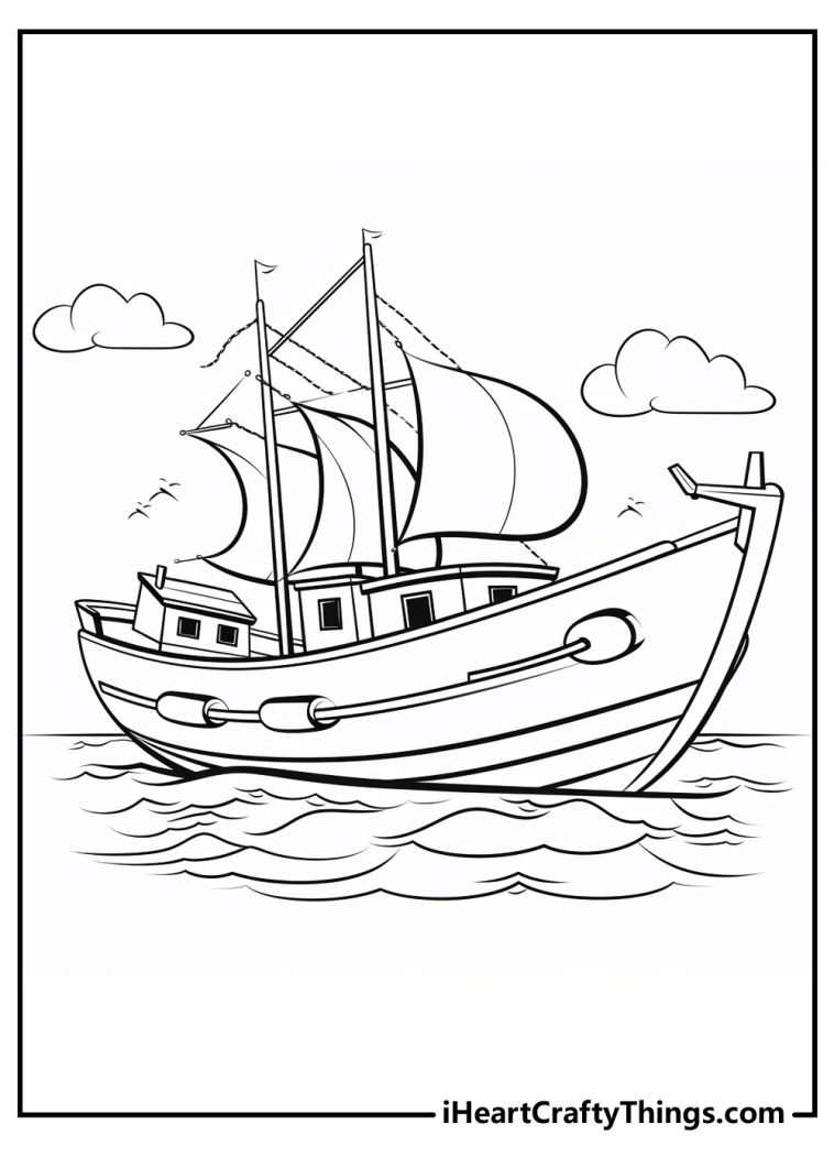 15 Ships And Boats Coloring Pages (100% Free Printables)